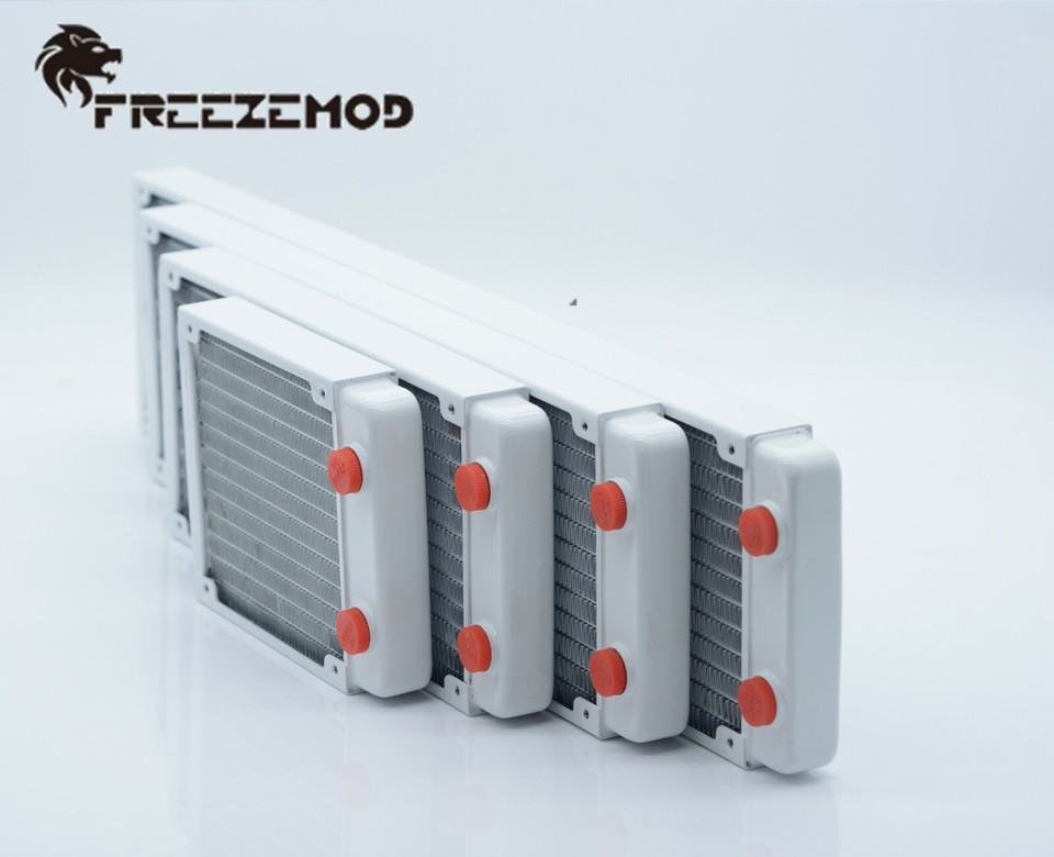 FreezeMod 120mm 240mm 360mm 480mm White Copper Radiator G1/4 PC Water ...
