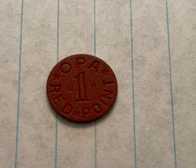 Vintage WWII OPA Red 1 Point Ration Token Lot Of 1 | eBay