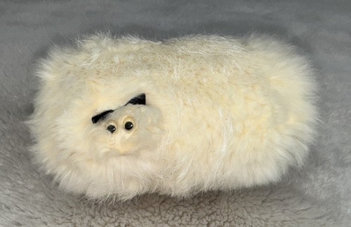 VINTAGE White Rabbit Fur Children's Muff Winter Hand Warmer with Satin ...