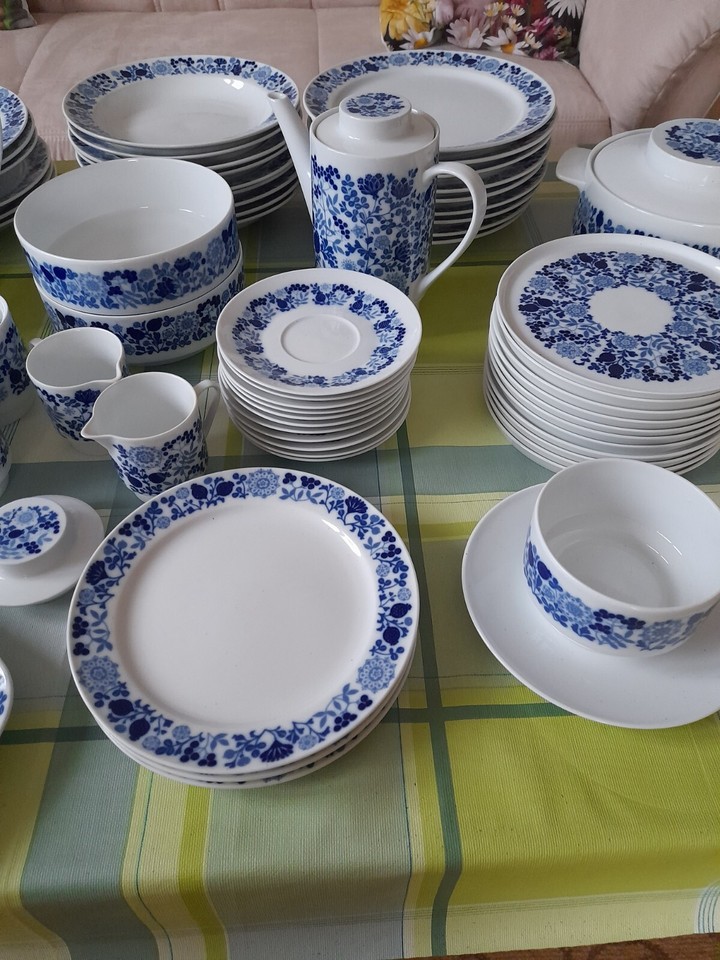Spannende Geschirr Blau Gemustert Alt Bild