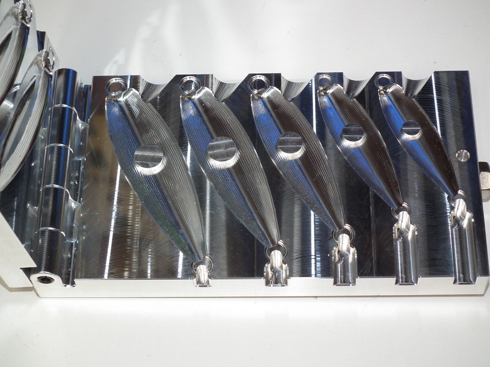 Saltwater Flat Fall Jig w/Eyes mold 1,1,2,2,3,3oz CNC Aluminum Flatfall ...