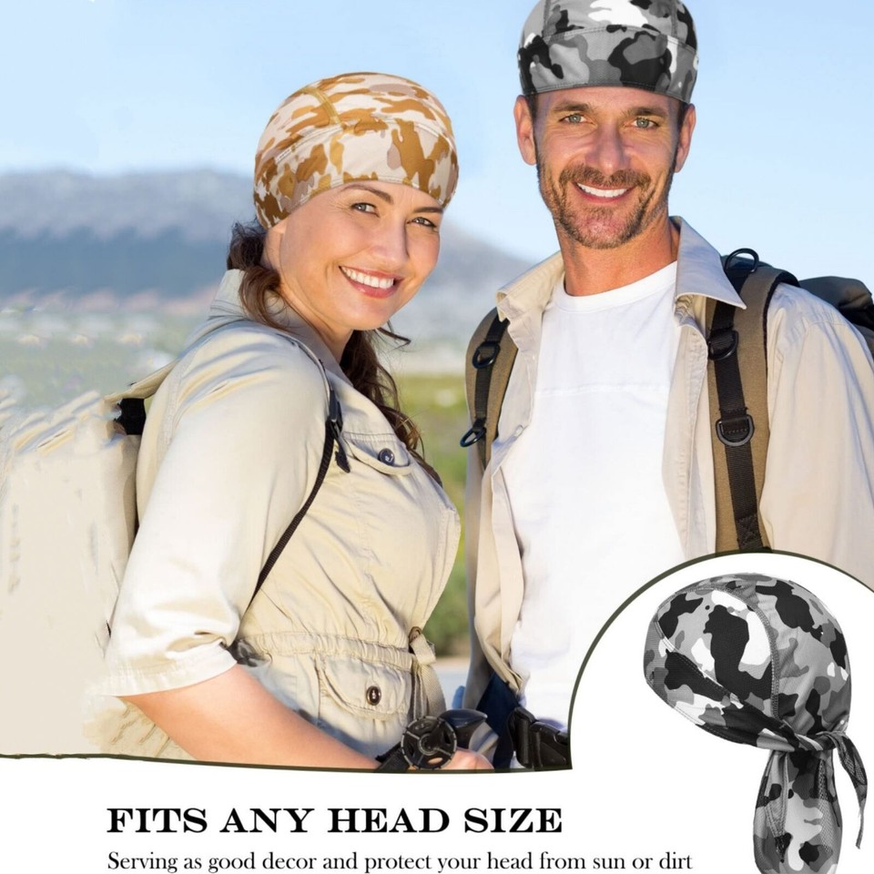 8 Pack Do Rag Skull Caps for Men Sweat Wicking Doo Rags Cooling Helmet ...