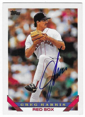 GREG HARRIS 1993 TOPPS AUTOGRAPHED SIGNED # 78 BOSTON RED SOX | eBay