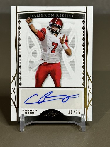 Cameron Rising 2022 Leaf Trinity Utah Gold RC Rookie Auto Card 31/75 ...