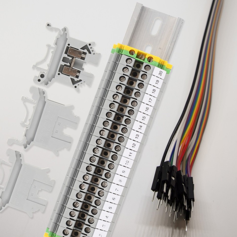 3 Sets Ground Proof Terminal Block Enclosure Distribution Connector Din ...