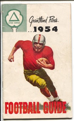 Grantland Rice Football Guide 1954-NFL schedule-NCAA team info-stats-VG ...