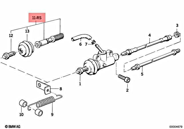 Genuine BMW Rear Brake Master Cylinder Overhaul Kit 13mm K75S K100 LT ...