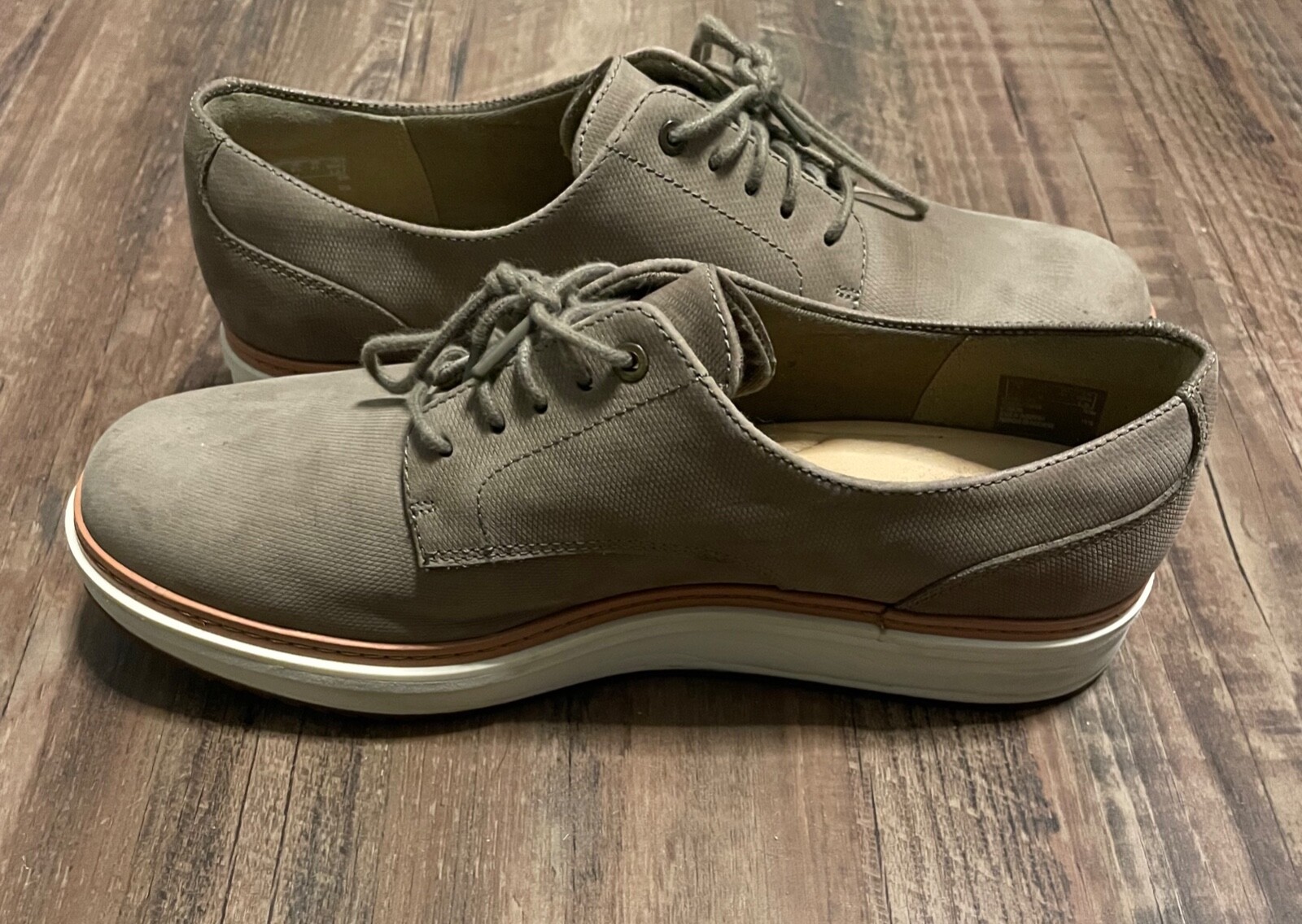 Clarks Womens Teadale Rhea Light Olive Green Nubuck Leather Oxfords Sz ...