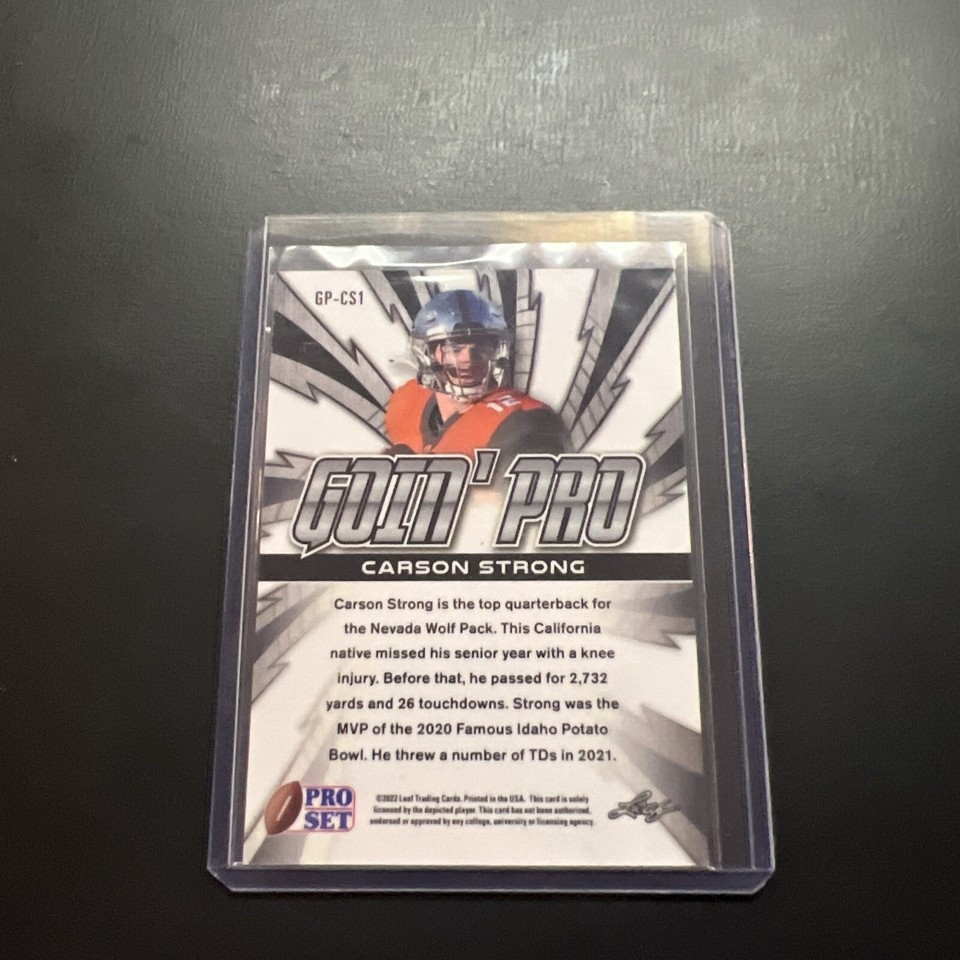 2022 Leaf Pro Set Carson Strong Goin' Pro Blue Rookie RC #GP-CS1 Eagles ...