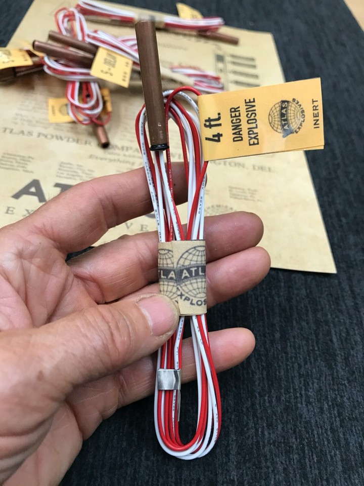 INERT BLASTING CAP WITH ATLAS ADVERTISEMENT, MOVIE PROP, MINING DISPLAY ...