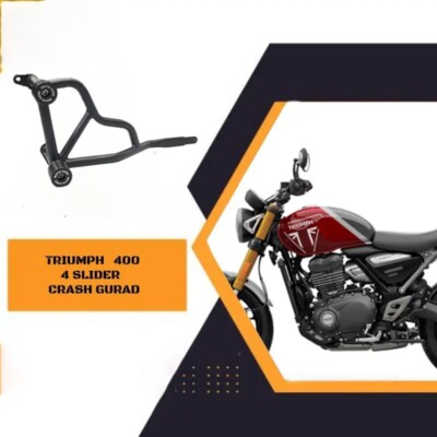 "CRASH GUARD WITH SLIDER, BLACK" FIT FOR TRIUMPH SPEED 400 & SCRAMBLER ...