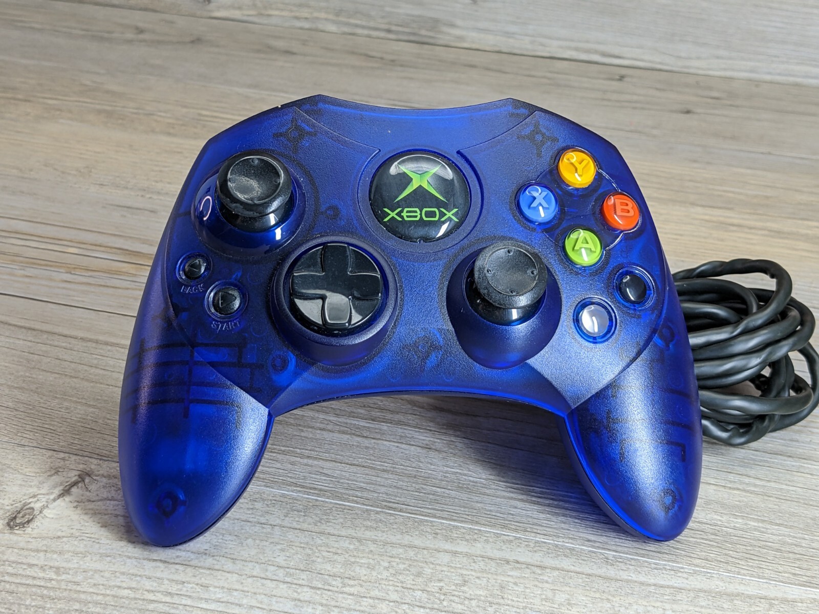 Original Xbox Translucent Blue Wired S Controller OEM Microsoft w ...