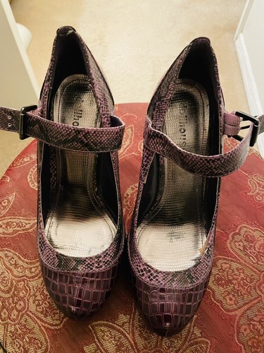 Womens Dollhouse Purple Snakeskin Mary Jane Type Pumps -Size 8.5M | eBay