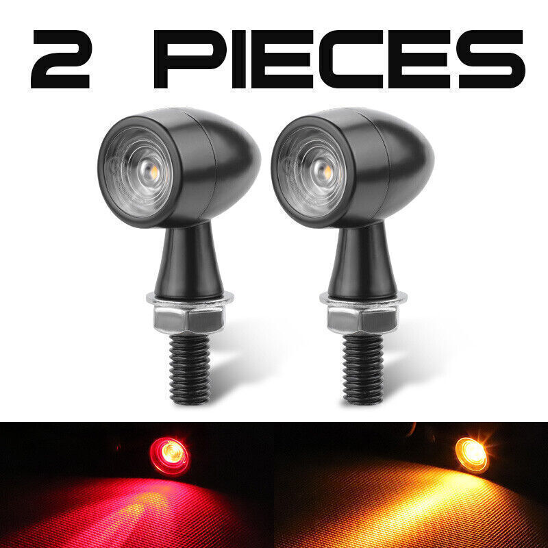Mini Motorcycle LED Bullet Turn Signals Blinker Light Indicator Amber ...