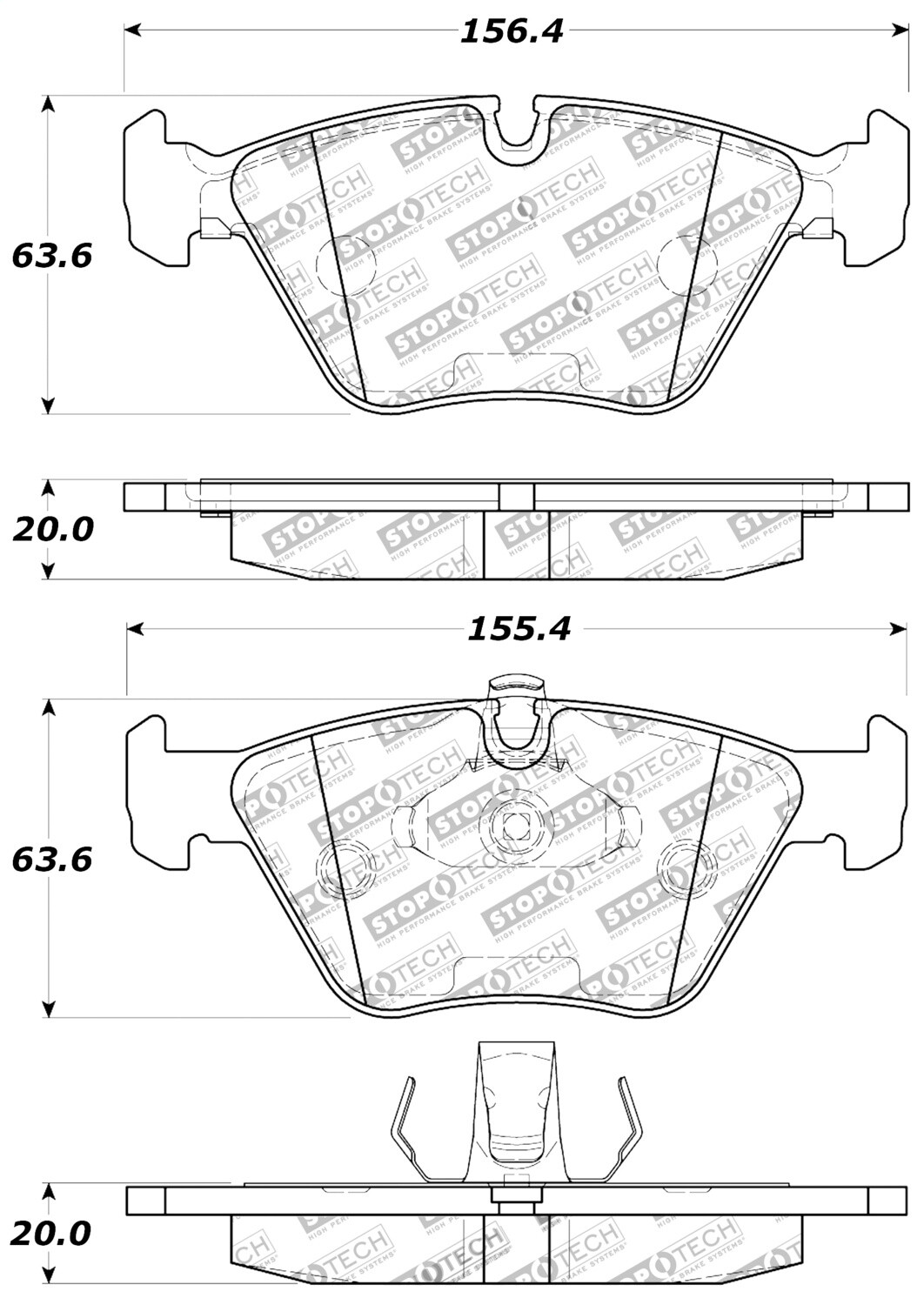 StopTech 309.07250 StopTech Sport Brake Pads Fits 96-10 330i 525i 528i ...