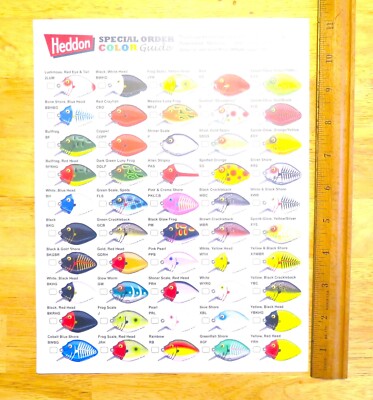 Original HEDDON PUNKINSEED Lure Collector Series 9630 Color Chart New ...