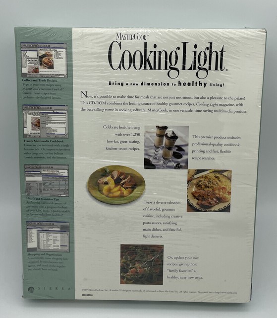 MasterCook Cooking Light CD ROM Cookbook Meal Planner Analyze Recipes ...