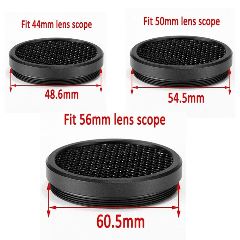 Rifle Scope Sunshade Protective Caps Honeycomb Mesh Scope Protector 44 ...