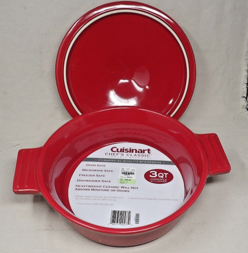 Cuisinart Chef's Classic Ceramic Bakeware 3 Quart Round Covered Baker ...