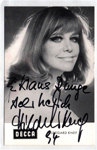 Autograph Card Hildegard Knef Dedication Autograph Decca | eBay Australia