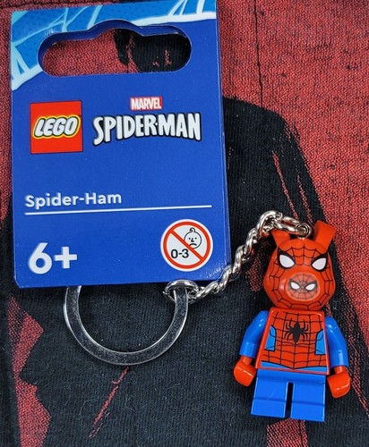 Lego Spider-Ham Mini figure Key Chain Key Ring Backpack Charm Genuine ...