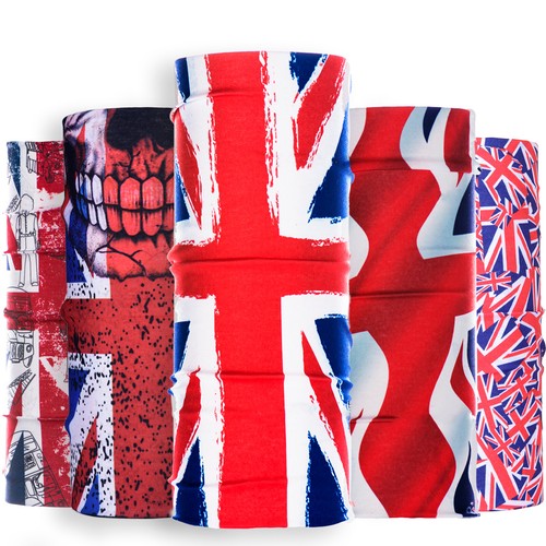 Union Jack UK Flag Biker Balaclava Neck Tube Warmer Snood Mask Bandana ...