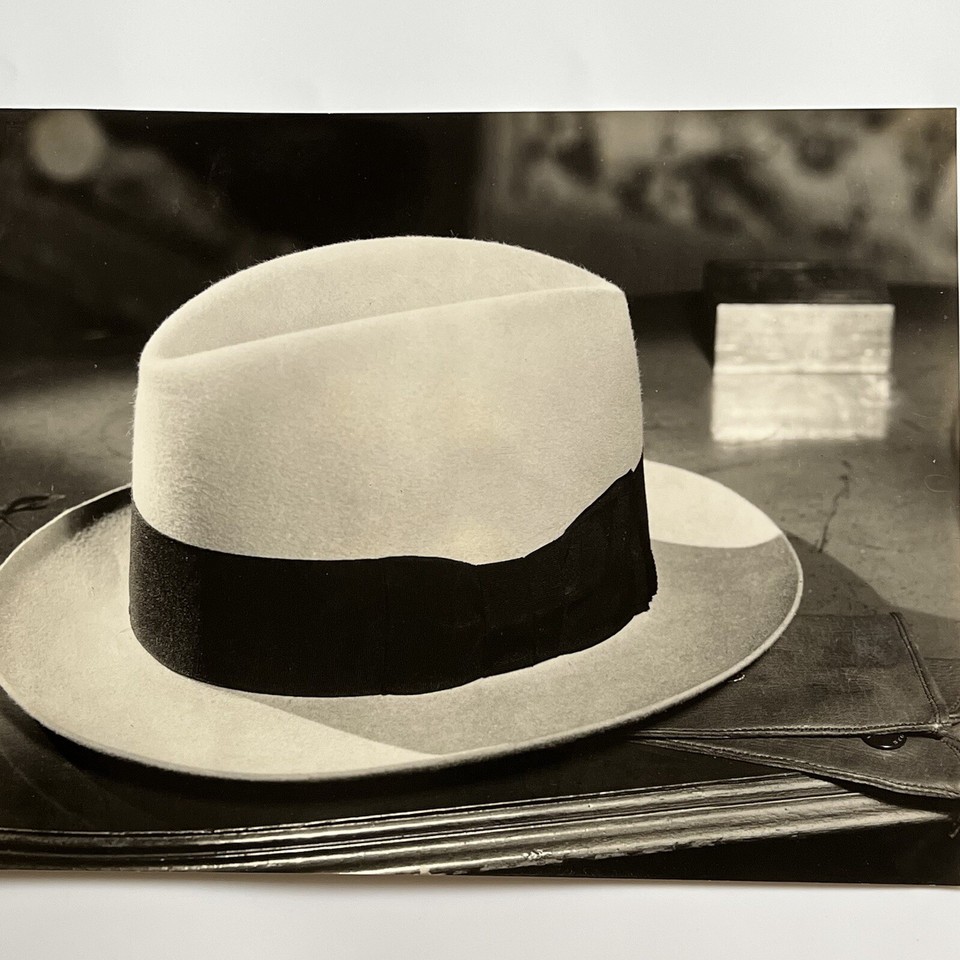 Vintage B&W Press Photograph Handsome White Wool Fedora Hat | eBay