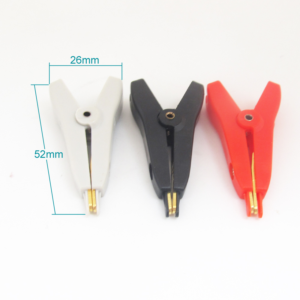 100x Gold Plated Copper Alligator Kelvin Test Clip Duckbill Clamp for ...