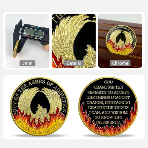 Phoenix AA Medallion Coin - Out of The Ashes Addiction - Sobriety... | eBay