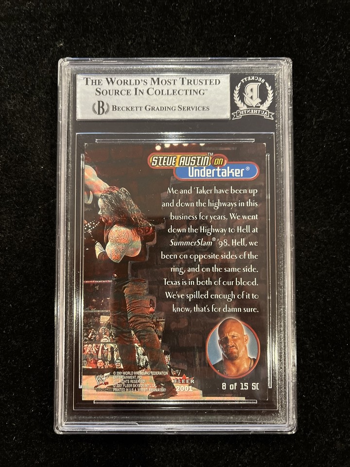 UNDERTAKER 2001 FLEER AUTOGRAPHED SIGNED AUTO BAS COA WRESTLING WWE WWF ...