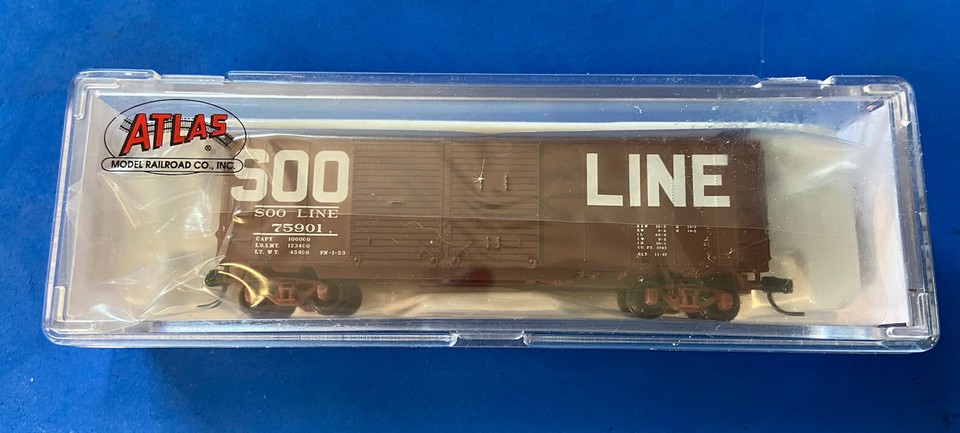ATLAS N-SCALE *SOO LINE* 40' DOUBLE DOOR BOX CAR ATL500003649 *BRAND ...