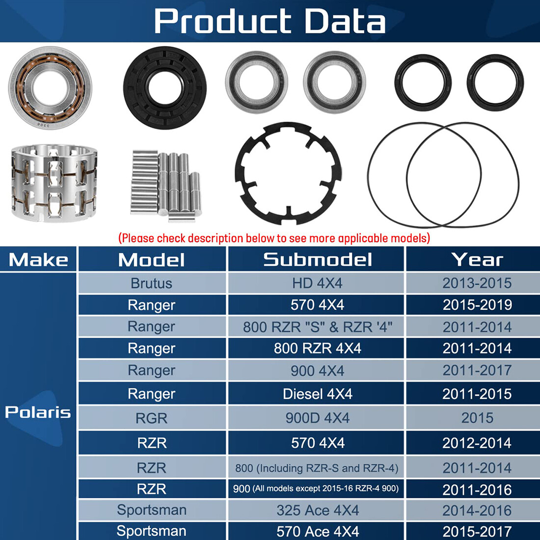 For Polaris Front Diff Rebuild Kit Sprague Armature Plate Ranger RZR ...