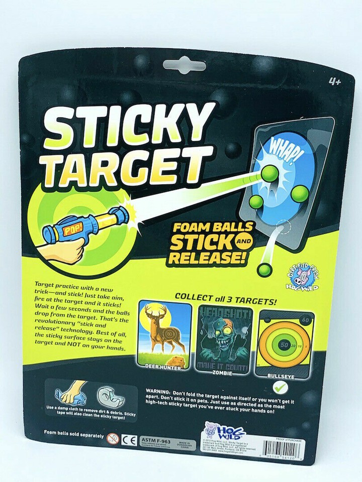 Hog Wild Sticky Target Bullseye Works w/all Foam Popper Balls Stick ...