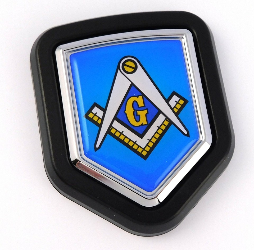 Mason Masonic flag Car Truck Black Shield Grill Badge grille chrome ...
