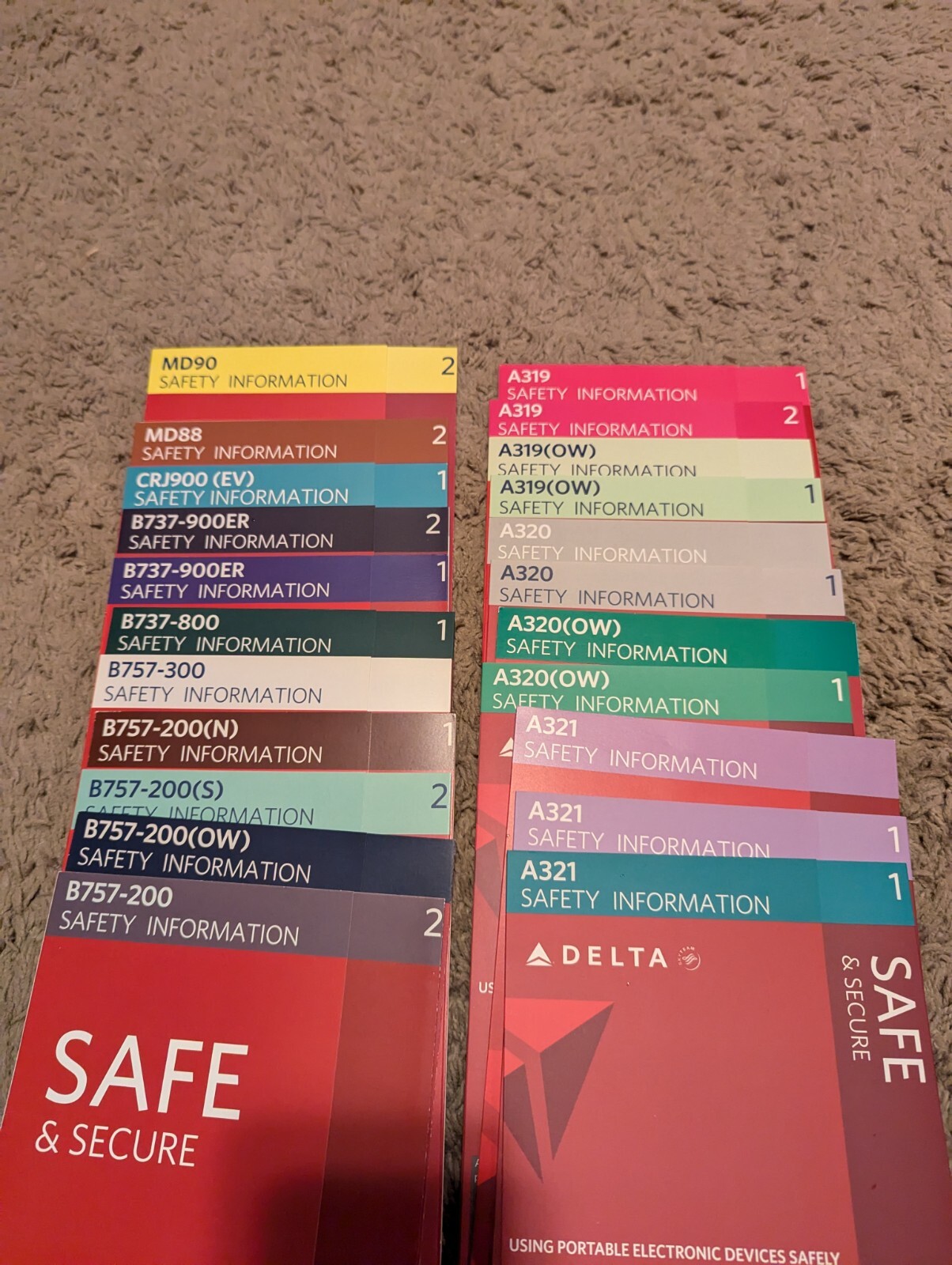Delta airline safety card lot (22) | eBay