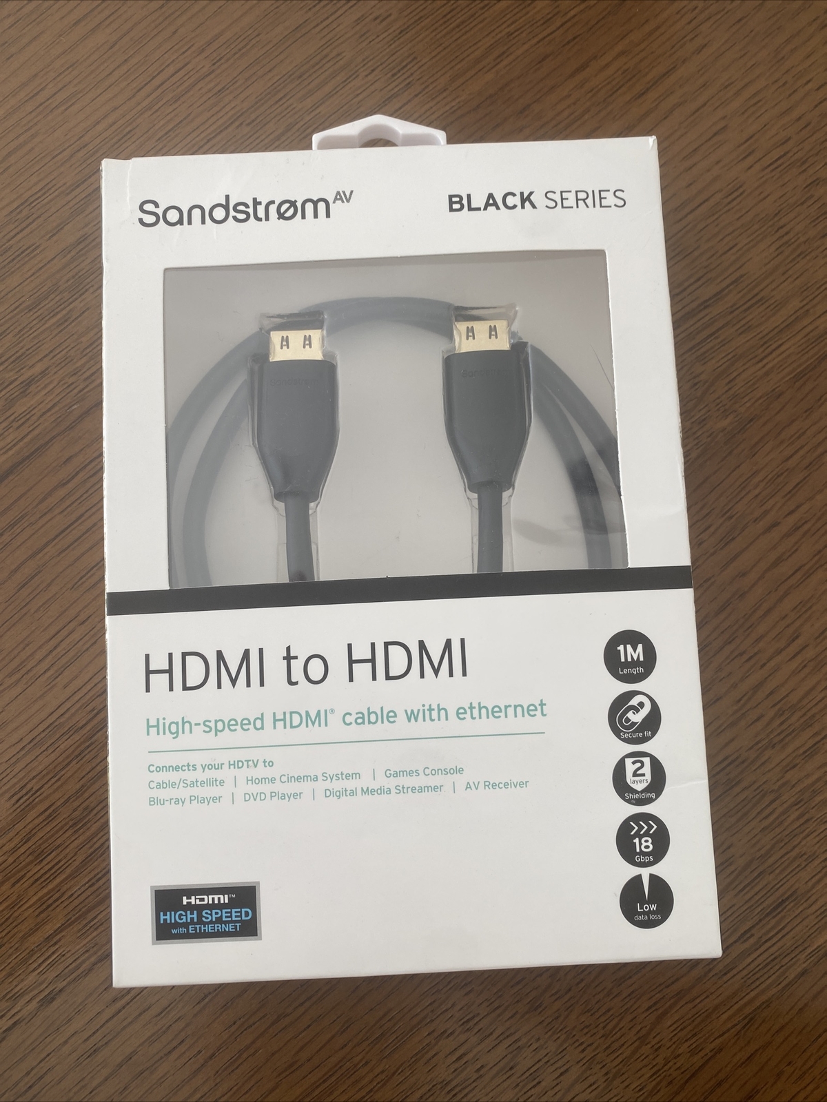 Sandstrom Black Series S5HDM115 High Speed HDMI Cable With Ethernet 5m ...