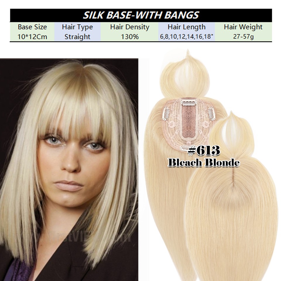 Real Remy Human Hair Toppers Toupee Extensions Clip in Top Middle Part ...