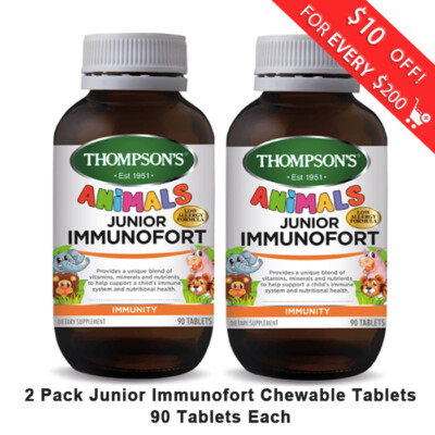 2 x Thompsons Junior Immunofort 90 Chewable Tablets FREE SHIPPING New ...