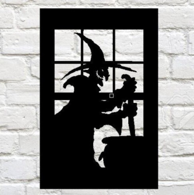 Metal 24" Witch and Cauldron Wall Hang Halloween Fall Home Decor Plasma ...