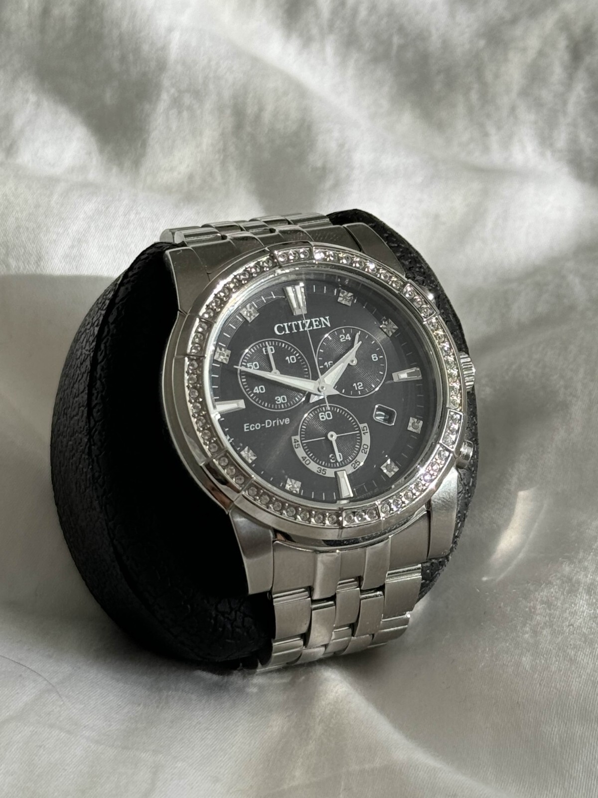 Citizen H500 Eco-Drive Chronograph Watch Men's Silver Tone Black Dial ...