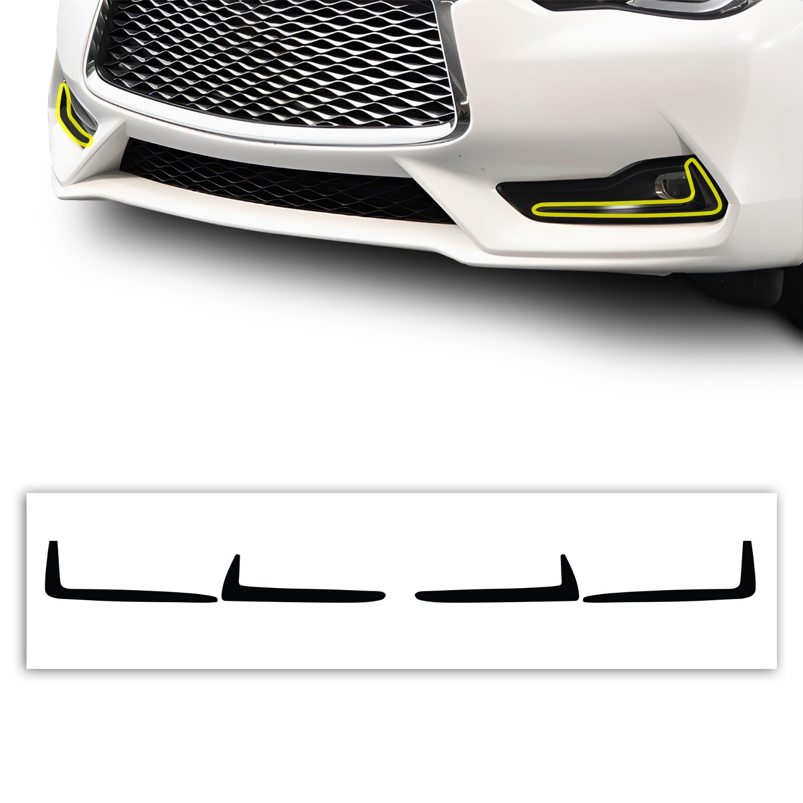 Fits Infiniti Q60 2017-2022 Front Bezels Chrome Delete Decal Blackout ...