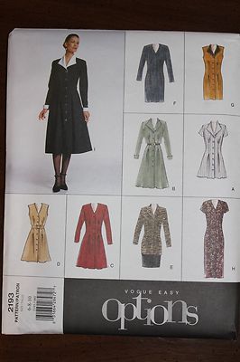 Vogue Pattern Easy Options #2193 Size 6-8-10, Misses' Dress, Tunic ...