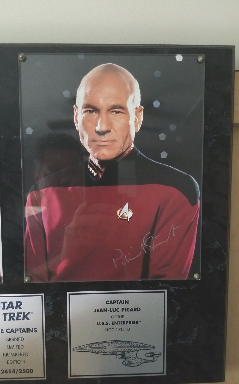 Kirk & Picard Star Trek Shatner & Stewart AUTOGRAPHED Plaque Limited ...