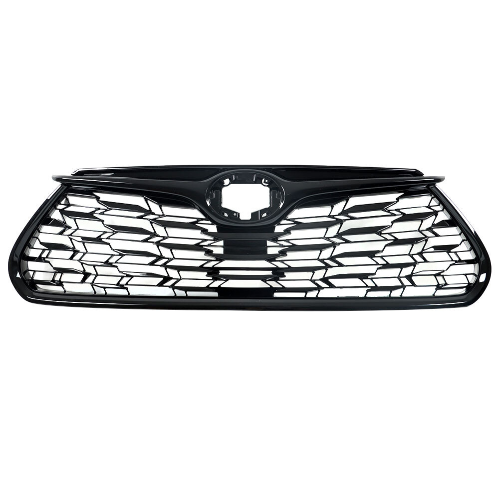 For Toyota Highlander 2020-2022 Gloss Black Front Bumper Grille Mesh ...