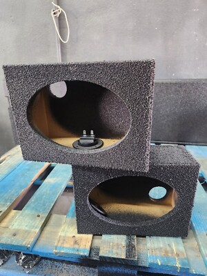 Dual 6x9" Universal Speaker Boxes Heavy duty Liner Sprayed marine truck ...