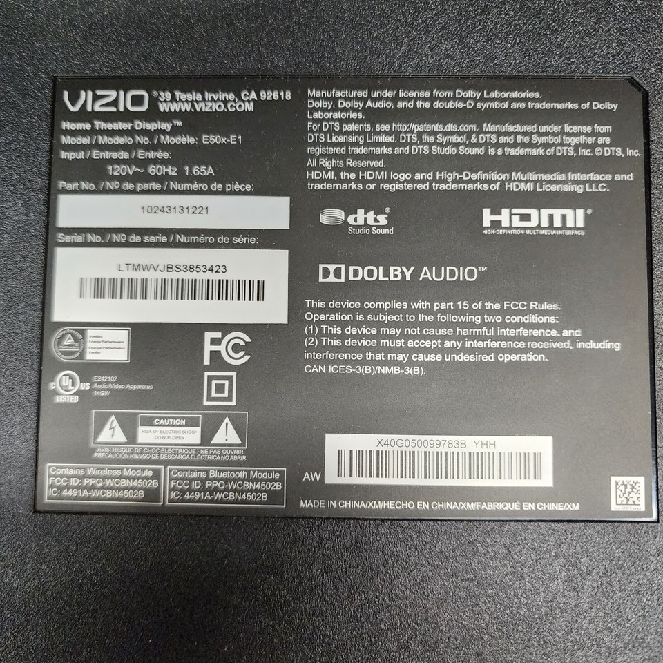 Vizio E50x-E1 E55-E1 D50f-E1 Wi-Fi Wireless Adapter WCBN4502B OEM | eBay
