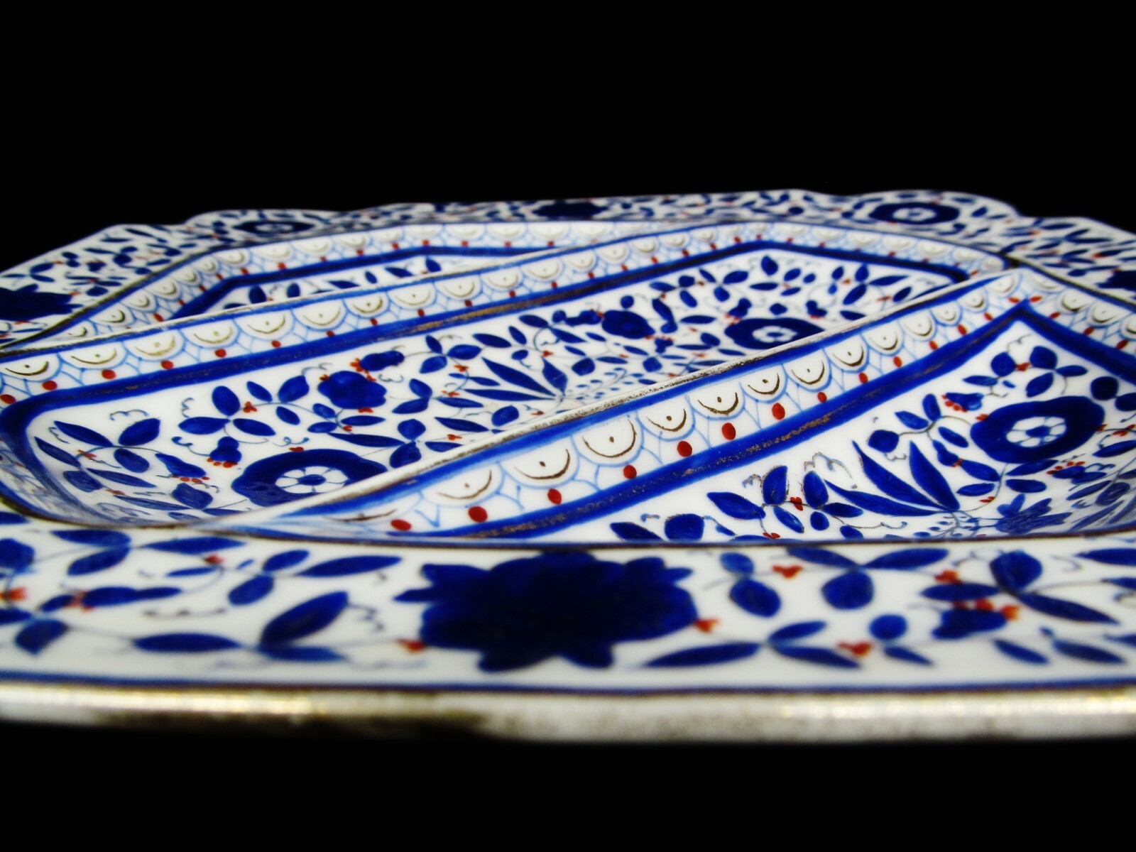 Set Of 4 Antique Hand Painted Royal Vienna Blue & White Color square ...