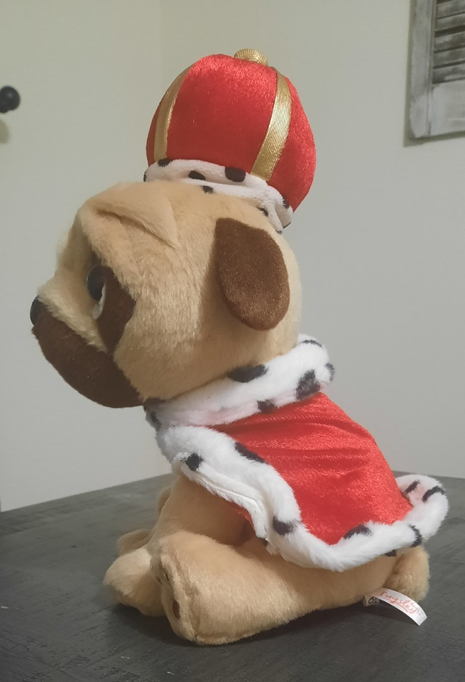 Keel Toys Pugsley Pug King Plush Dog 10 Inch Red Velvet Crown Cape | eBay