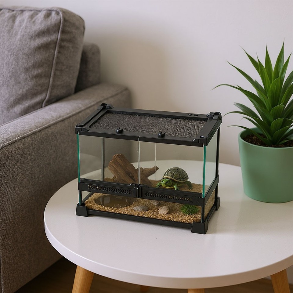 Glass Reptile Terrarium Vivarium Lizards Gecko House Aquarium Tank 30 ...