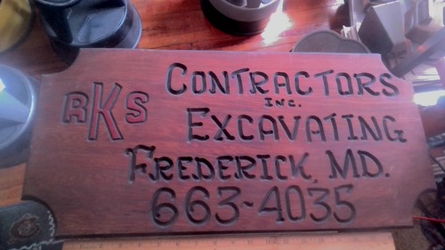 FREDERICK Md Wood Sign vintage old construction advertising 24 x 11 x 5 ...